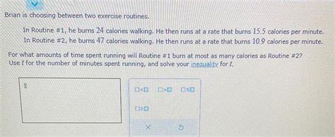 [answered] brian is choosing between two exercise routines in routine 1