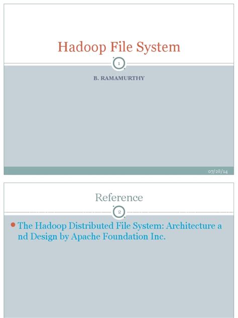 Hadoop File System B Ramamurthy Pdf Apache Hadoop File System