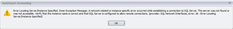 Autocount 2021 Login Issue Login Error Error Locating Server Or