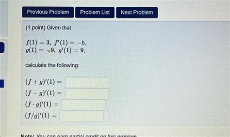 Solved 1 Point Given That F 1 3 F 1 5 Chegg Com