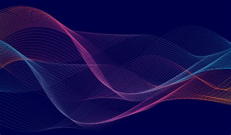 파란색 배경에 화려한 웨이브 라인 무지개 색상은 물결 모양의 선을 구부립니다 디자인 브로셔 웹 사이트 전단지 벡터 스톡 일러스트레이션을 위한 컬러 흐름파 0명에 대한 스톡