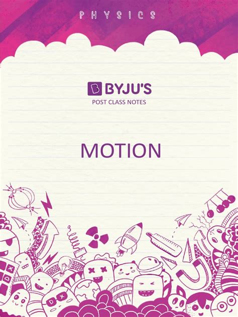 Notes Motion From Byjus Pdf Velocity Acceleration