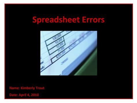 Spreadsheet Errors Ppt