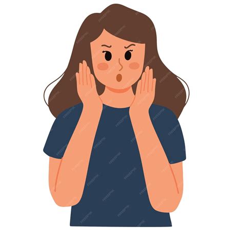 Premium Vector Shock Woman With Hand Gesture Illustration