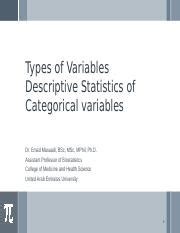 Types Of Variables Descriptive Statistics And Categorical Course Hero