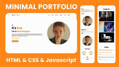 Responsive Minimal Personal Portfolio Website With Html And Css And Javascript Step By Step
