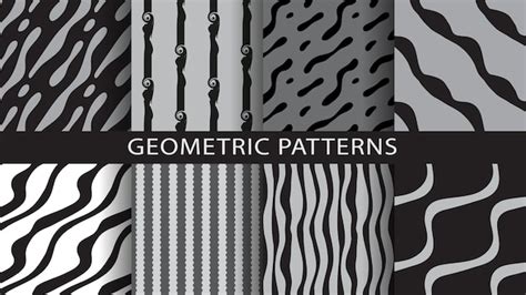 원활한 스트라이프 패턴의 집합 프리미엄 벡터