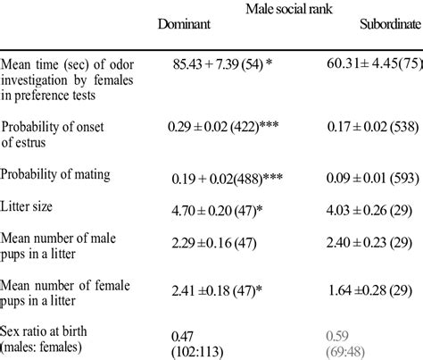 Effects Of Male Social Ranks On Female Preference Their Reproductive