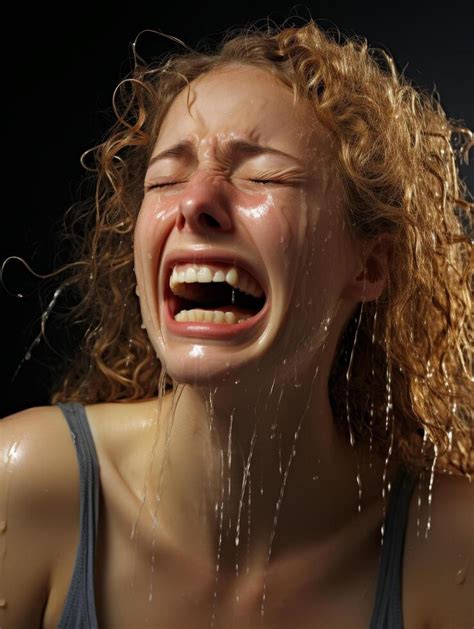 Emotional Woman Crying With Tears Streaming Down Her Face 54508602