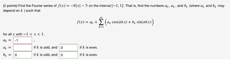Solved 2 Points Find The Fourier Series Of