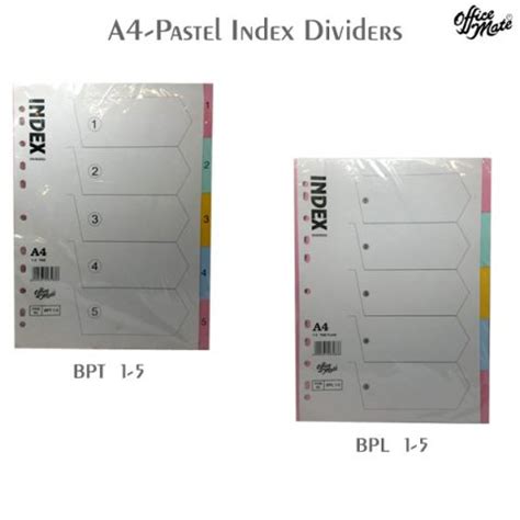 A4 PP Index Divider 10 Shalmay Stationers