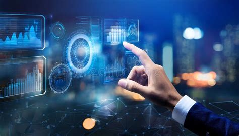 A Hand Interacts With A Futuristic Data Visualization Interface
