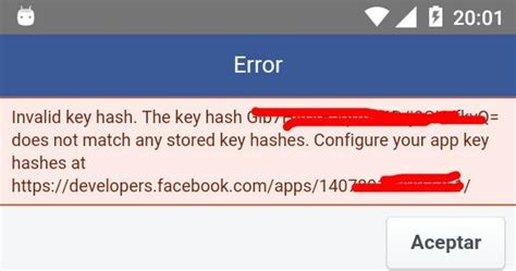 I Always Get Ivalid Key Hash When I Try To Do Facebook Login In My