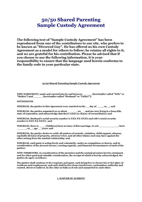 Separation Agreement Template Georgia Ncejomunicipaldechinu