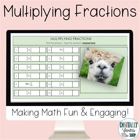 Multiplying Fractions Self Checking Digital Activity Made By Teachers