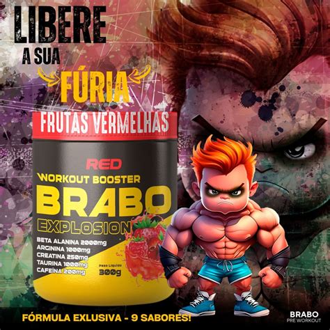 Brabo Pré Treino 300g Red Series Energia Do Corpo