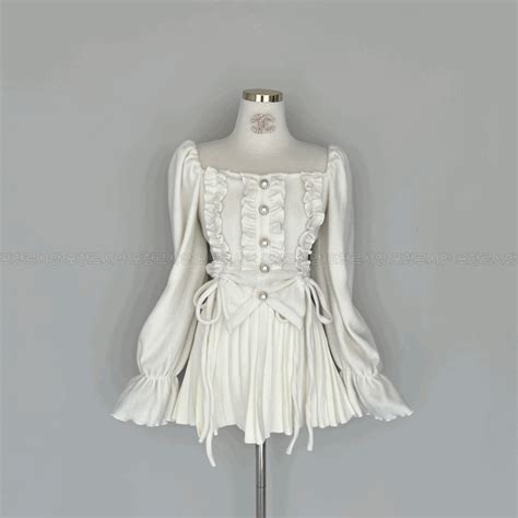 [르시앙] 품절진행중 기모 따뜻 포근 진주 스트링 어깨밴딩 오프숄더 퍼프 크롭 블라우스 에이블리