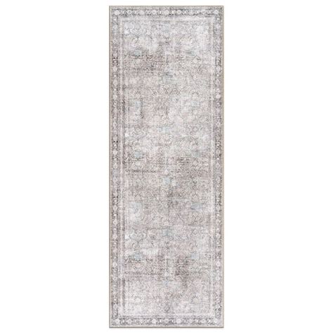 World Rug Gallery Amber Olive 2 Ft 6 In X 7 Ft Vintage Inspired Machine Washable Non Slip
