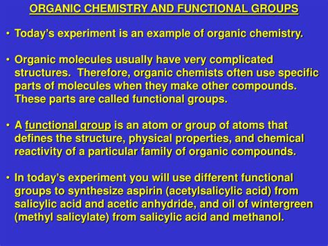 Aspirin Functional Groups