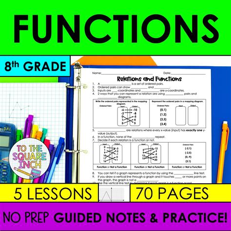 Functions 8th Grade Math Guided Notes To The Square Inch
