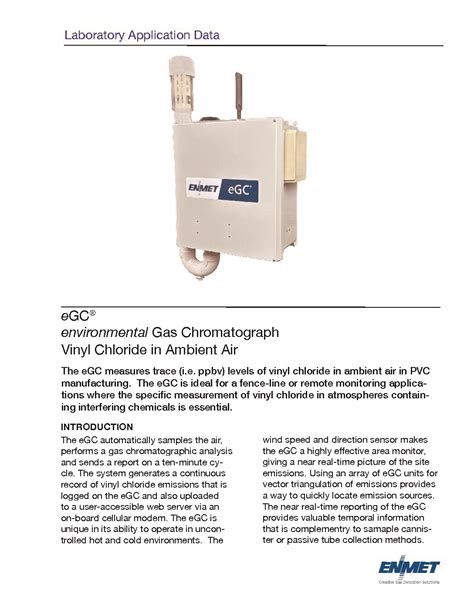 Egc® Gas Chromatograph Enmet Enmet Products Inteccon
