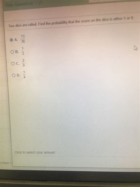 Solved Two Dice Are Rolled Find The Probability That The Chegg Com