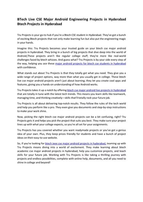 Ppt 74356btech Live Cse Major Android Engineering Projects In Hyderabad 1 Powerpoint