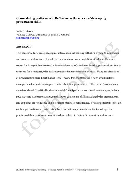 Pdf Consolidating Performance Reflection In The Service Of