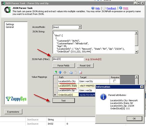 Ssis Json Parser Task Free Zappysys
