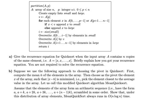 For This Question Assume Quicksort Algorithm Selects