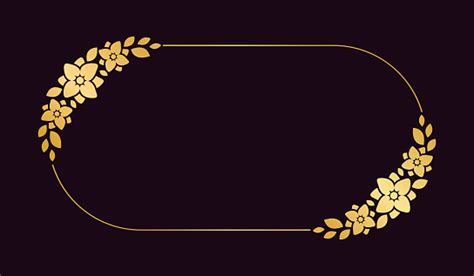 골드 타원형 꽃 프레임 템플릿입니다 호화스러운 황금 구조 테두리를 초대하고 결혼식 증명서 꽃과 나뭇잎이 있는 벡터 아트 0명에 대한 스톡 벡터 아트 및 기타 이미지 Istock