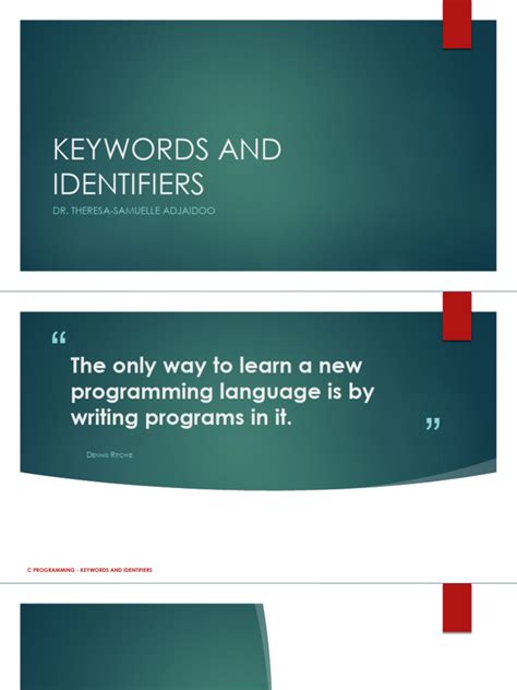2 Keywords And Identifiers Pdf Reserved Word Software Engineering