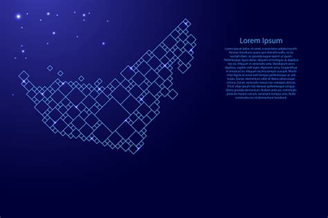 아랍 에미리트 다른 크기와 빛나는 공간 별의 사각형의 격자에서 파란색 패턴에서 아랍 에미리트지도 벡터 그림입니다 0명에 대한 스톡 벡터 아트 및 기타 이미지 Istock