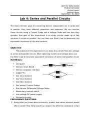 Lab Series And Parallel Circuit Docx Jennifer Bahamonde Shakira Gonzalez Alvaro Lopez