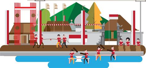 Indonesia Independent Day In Village Flat Design 10619225 Vector Art At Vecteezy