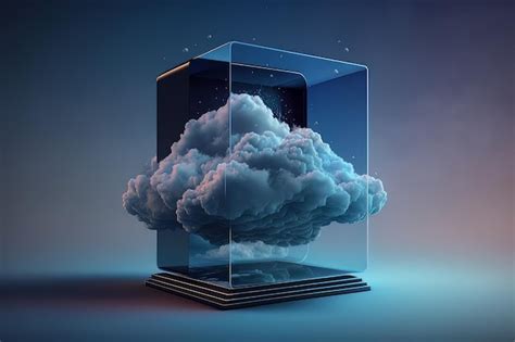 Premium Photo Digital Futuristic Imaginative Illustration Of Technology Cloud Computing Created