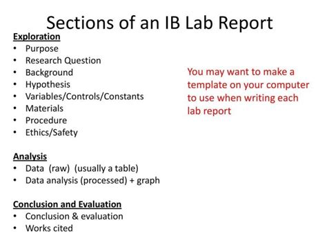 Ib Biology Lab Report Guidelines Ppt Download In Ib Lab Report Template