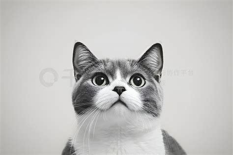 纯色背景ai数字艺术 猫简约风格灰白相间猫咪头部特写专注表情纯色背景商业照片 Ai图片免费下载 Png格式 4032像素 编号72047810 千图网