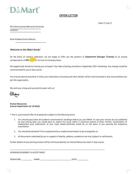 Avenue Supermarts Ltd Retail Kuldeep Maurya