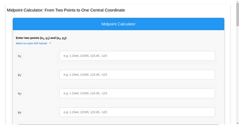 Midpoint Calculator From Two Points To One Central Coordinate