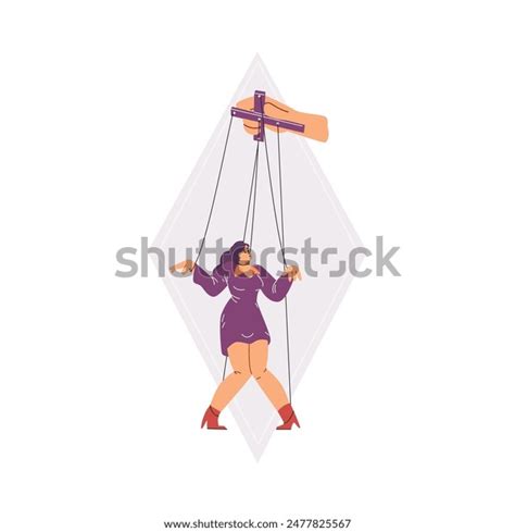 Flat Design Vector Woman Puppet Puppeteer Stock Vector Royalty Free