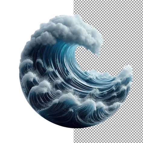 Premium Psd Sculpted Serenity 3d Isolated Waveform On Transparency