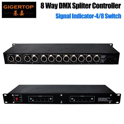 Freeshipping 4 8 Switchable Stage Lighting DMX Controller Spliter 120 Ohms DMX Terminating