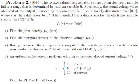 Solved Problem The Voltage Values Observed At The Chegg Com