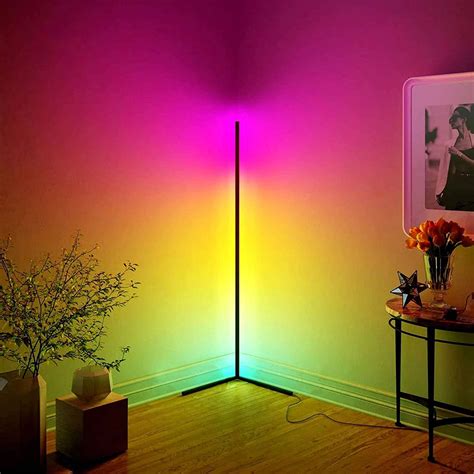 Floor Lamp Rgb Led Corner Lamp With Remote Control 52 Etsy