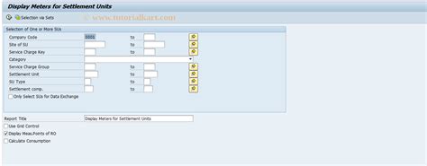 RESCMPSU SAP Tcode Meters For Settlement Units Transaction Code