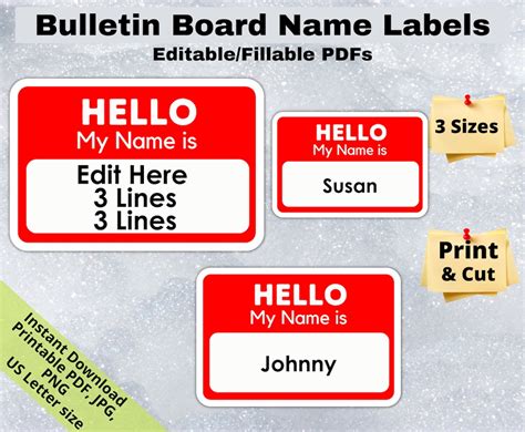 Editable Babe Name Tags PRINTABLES Red Hello My Name Is Etsy