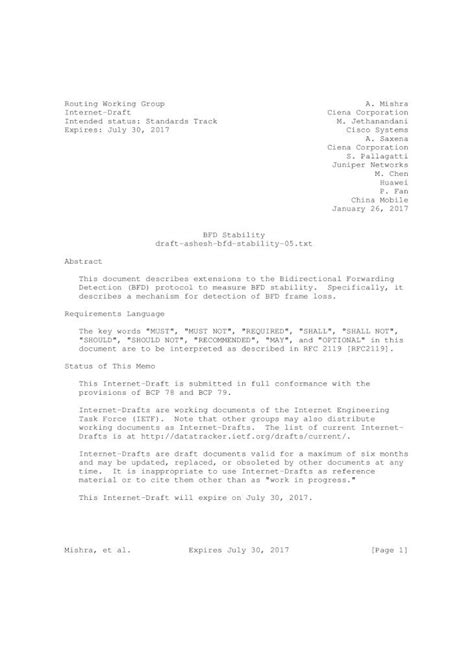 Pdf Detection Bfd Protocol To Measure Bfd Stability · The
