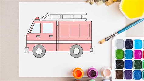 نقاشی ماشین آتش نشانی برای کودکان