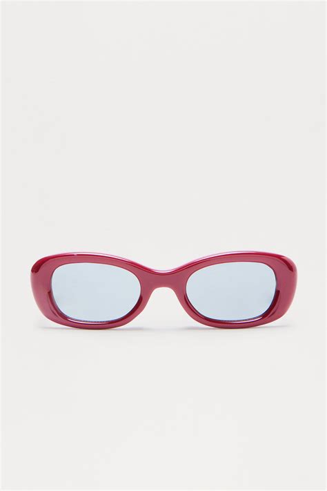 Resting Ruby Square Sunglasses Red Fashion Nova